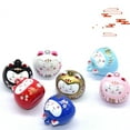 Cartoon Cat Fortune Bells Pendant Accessories Seal Japanese Water Bells ...