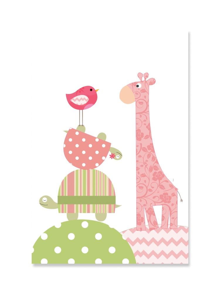 Ornate Cute Pink Baby Animals Poster -Image by Shutterstock - Walmart.com