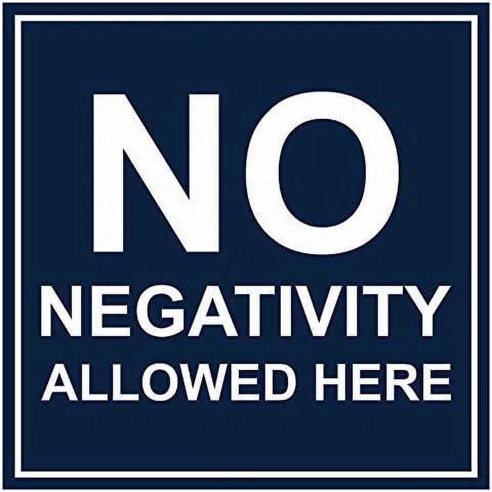 square no negativity allowed here sign(navy blue/white) - small ...