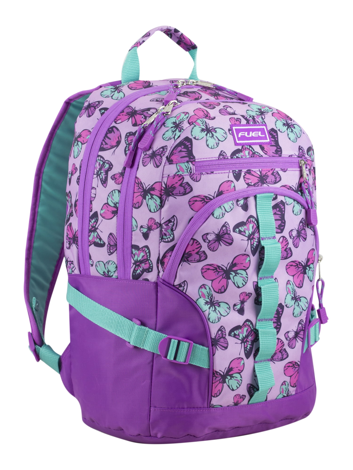 Fuel Unisex Multipocket Dynamic Active Backpack, Purple Butterfly Print ...