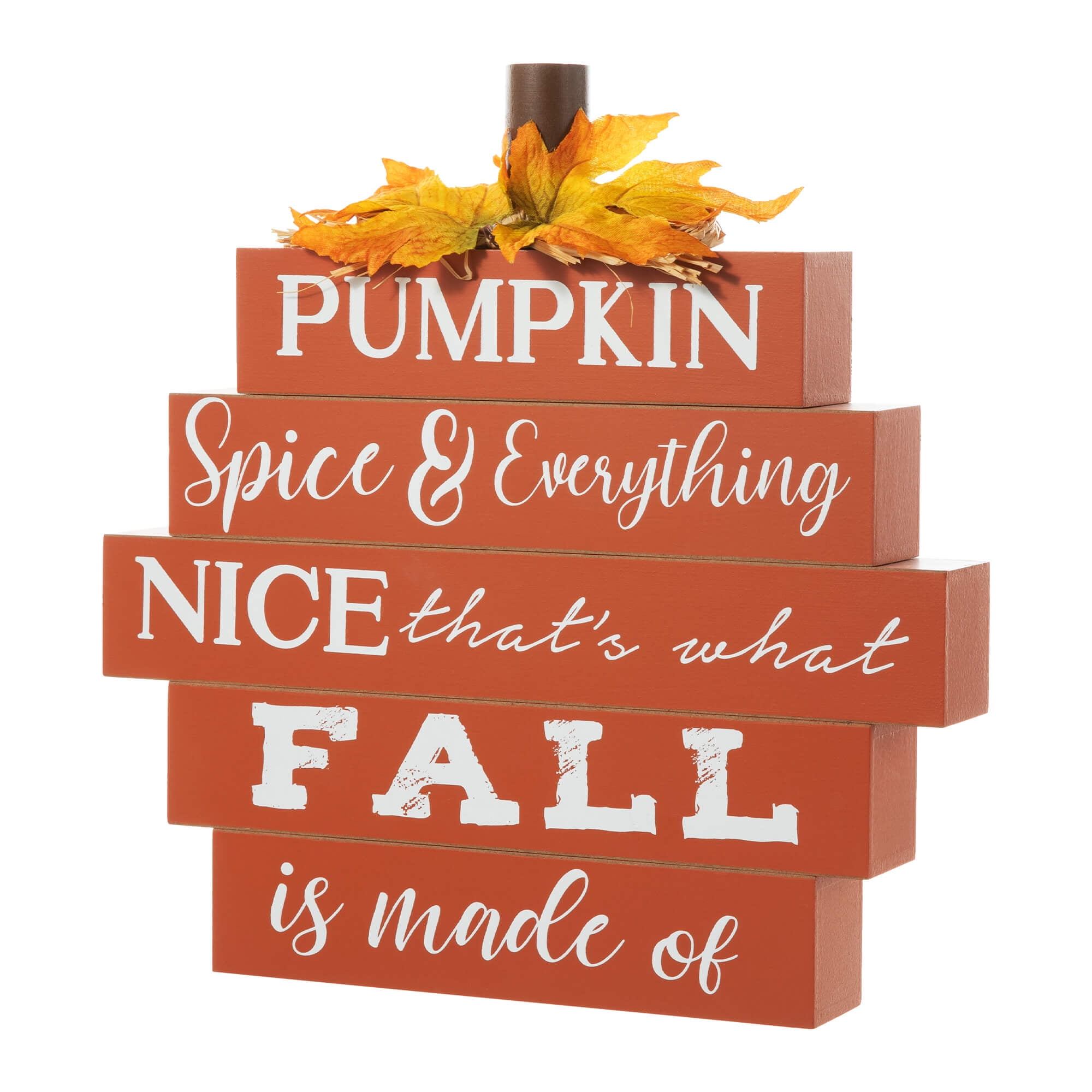 Glitzhome 12" Fall Wooden Pumpkin Table Sign Thanksgiving Decorations ...