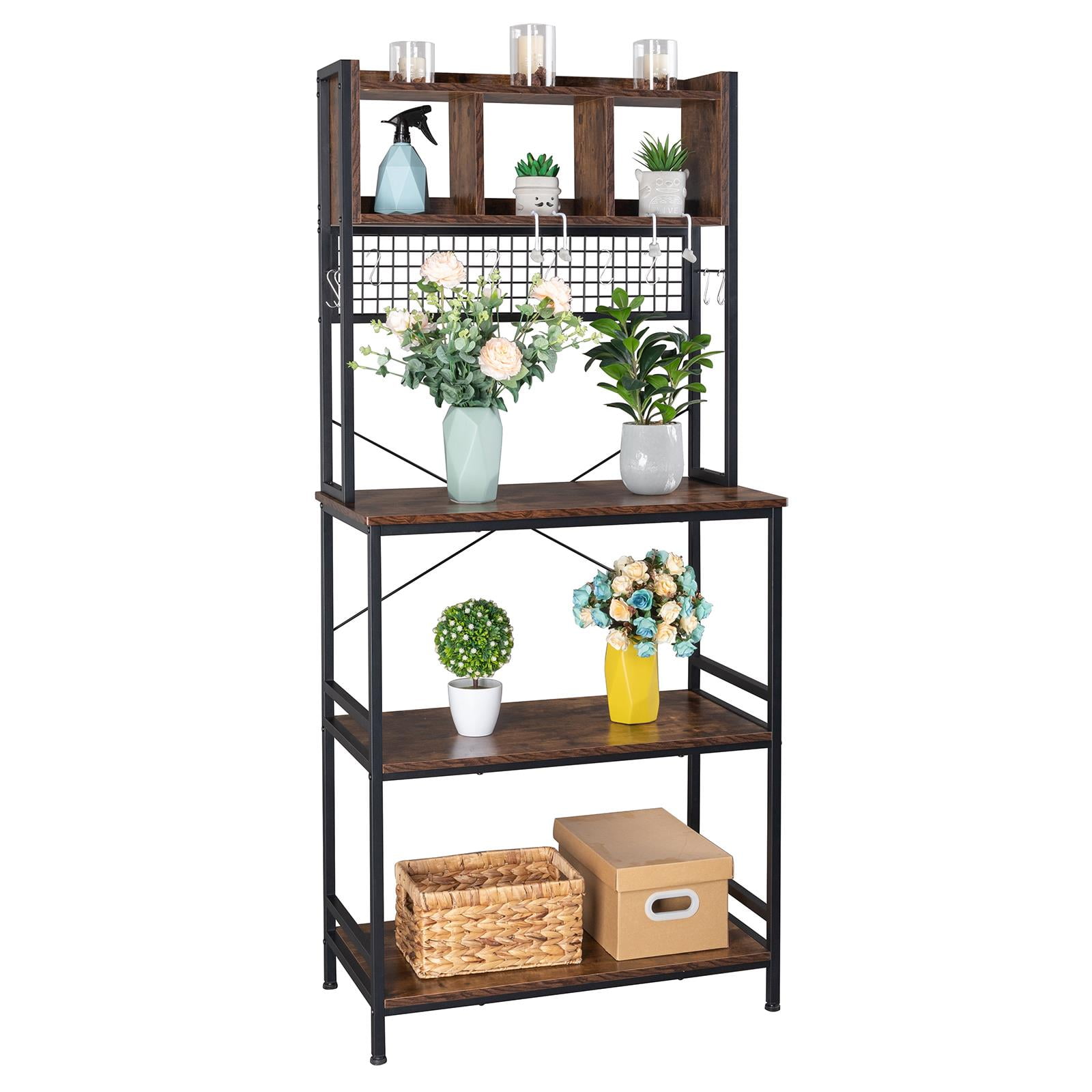 SalonMore 69" Wooden Bakers Rack Microwave Oven Stand Kitchen Island ...