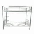 Twin Size Metal Bunk Bed, Sturdy Iron Frame, 33.5cm Safety Fence for ...