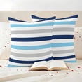 Blue Navy Striped Outdoor Waterproof Pillow Covers, Simple Abstract ...