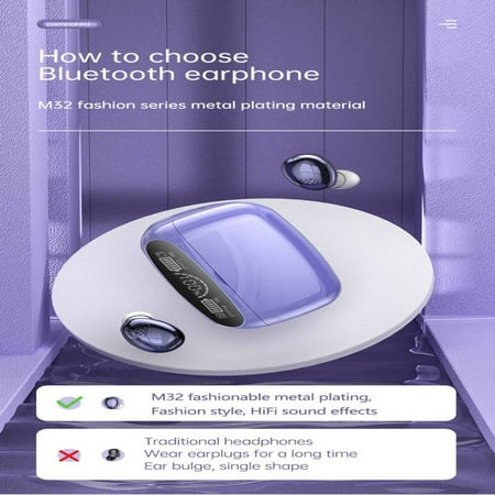 M32 Wireless Bluetooth Earphones HIFI Surround Sound LED Screen Display ...