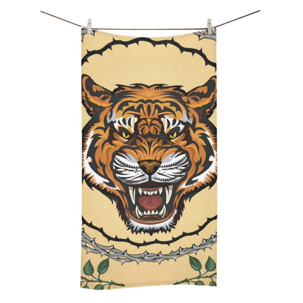 MKHERT Tiger Color Tattoo Bath Towel Hand Towel Shower Towel Washcloth ...