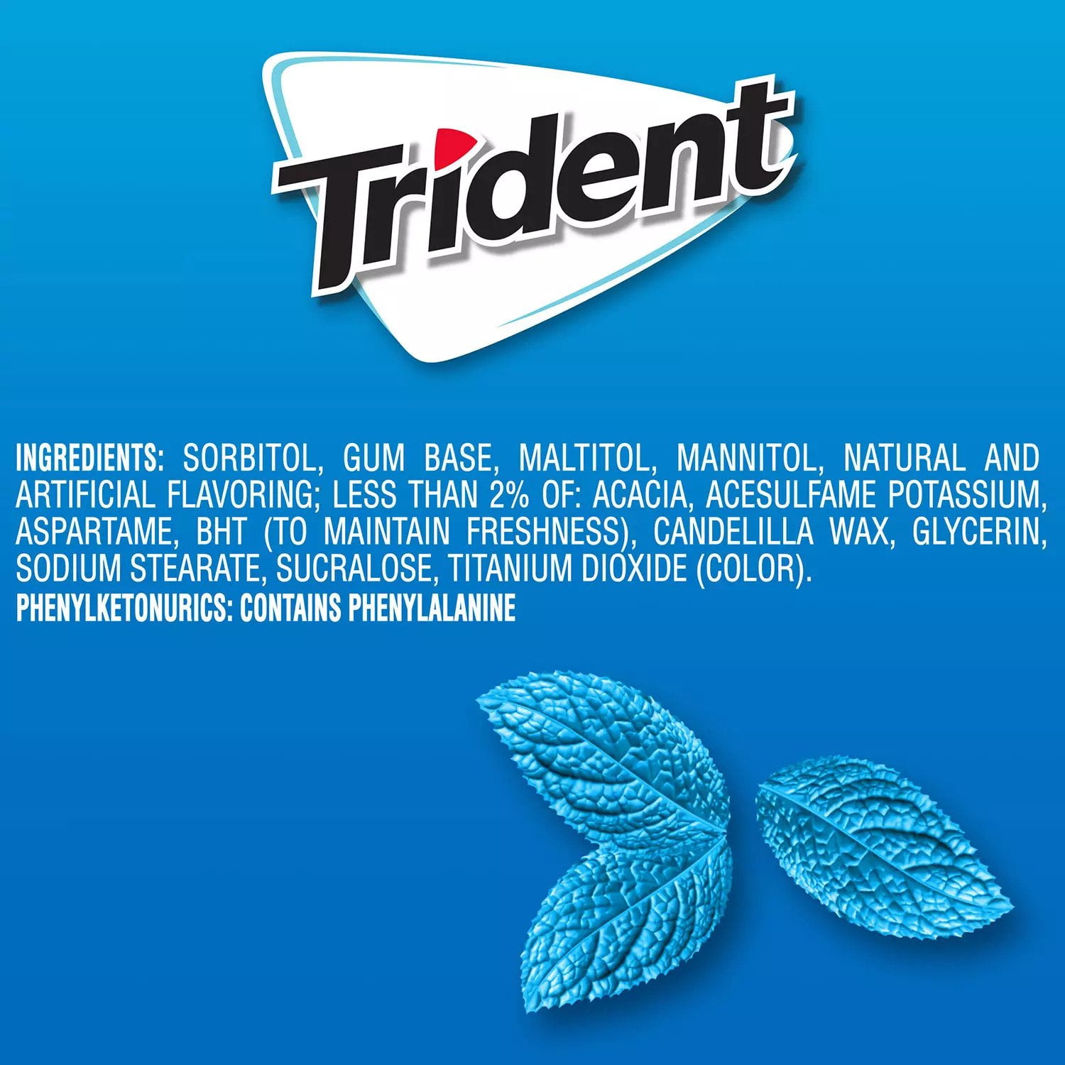 Trident White Peppermint Sugar Free Gum 16 Ct. 12 Pk