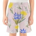BZSMCE Adjustable Drawstring Casual Shorts With Yellow Daisy Blue Daisy ...