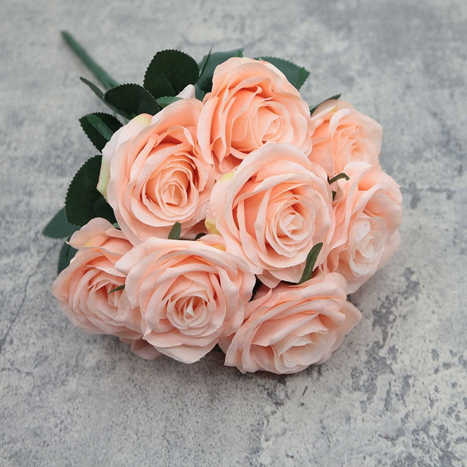 XmhyTop 1 ramo de 10 rosas de imitación color crema con flores de 43 cm ...