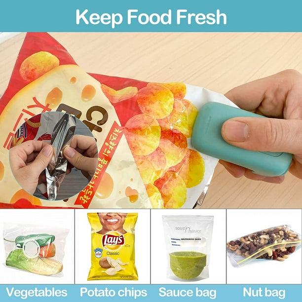 Mini Chip Bag Sealer, Handheld Heat Vacuum Sealer and Cutter, Portable ...