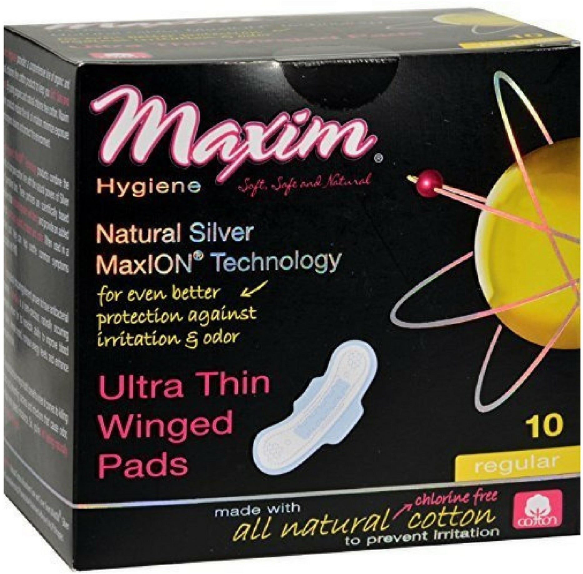 Maxim Hygiene Natural Silver Maxion Technology Ultra Thin Winged Pads ...