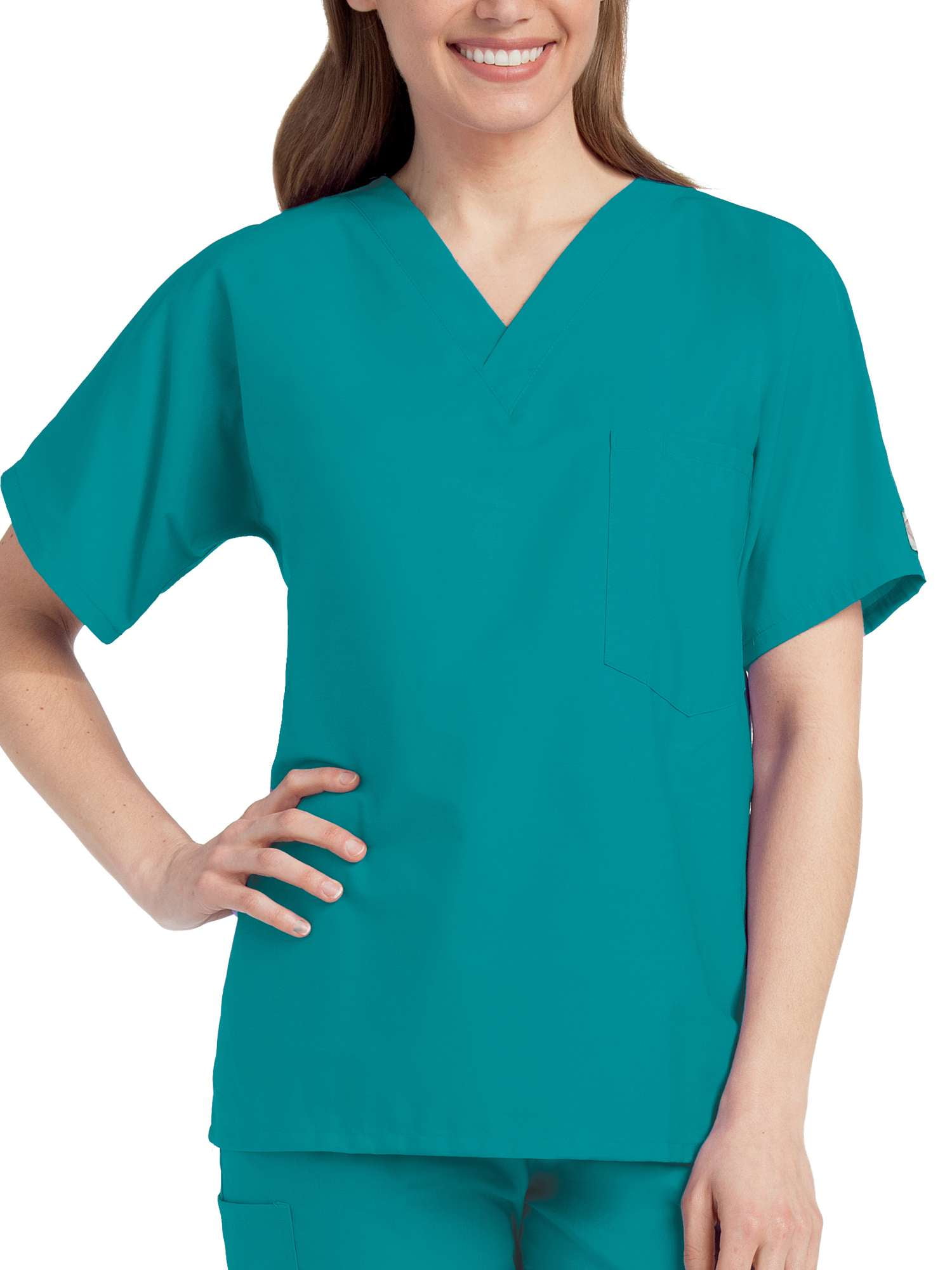 ScrubZone by Landau Unisex V-Neck Scrub Top, Style 71221 - Walmart.com
