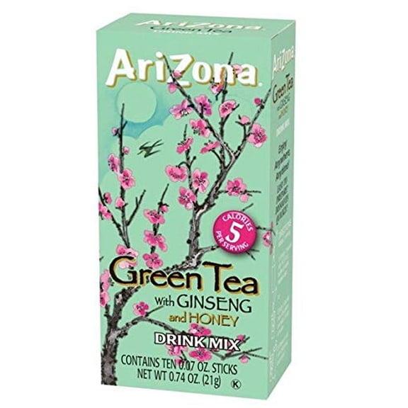 Arizona Zero Sweet Green Tea with Ginseng, Sugar-Free Iced Tea Stix ...