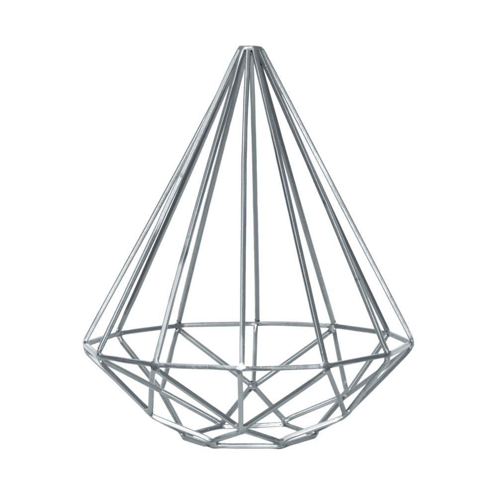 Metal Frame Pyramidal Sculpture with Tapered Bottom, Small, Silver ...