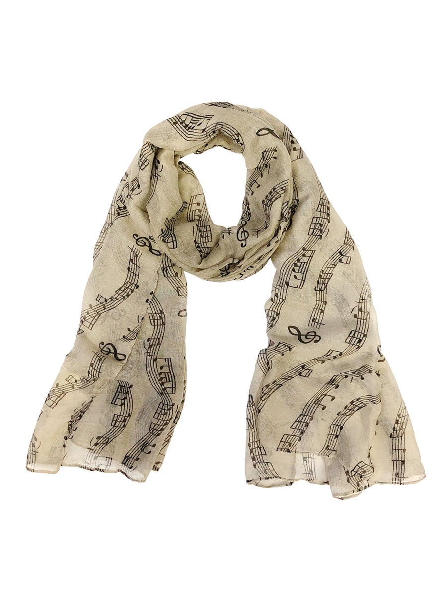Wrapables® Lightweight Musical Notes Long Scarf, Earl Gray - Walmart.com