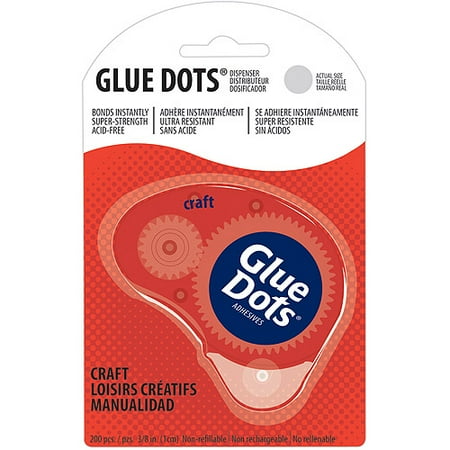 Glue Dots Clear Dot Disposable Dispenser-Craft .375" 200/Pkg - Walmart.com