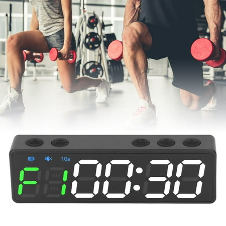 Gym Timer, Portable Workout Interval Timer, Large LED Digital With Anti Vertigo Display, Built ...