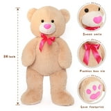 Muiteiur Giant Teddy Bear 36-inch Plush Toy with Pink Bow and ...