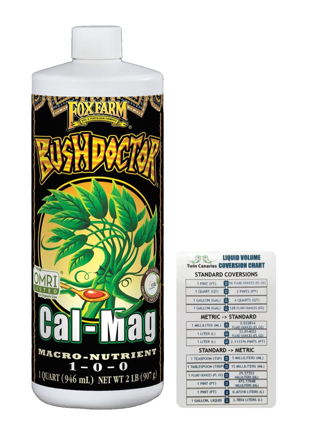 FoxFarm Bush Doctor Cal-Mag Organic Plant Supplement - 1 Quart (32 fl ...