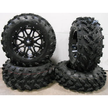 MSA Milled Flash 20" UTV Wheels 33" MotoHavok Tires Can-Am Maverick X3 ...
