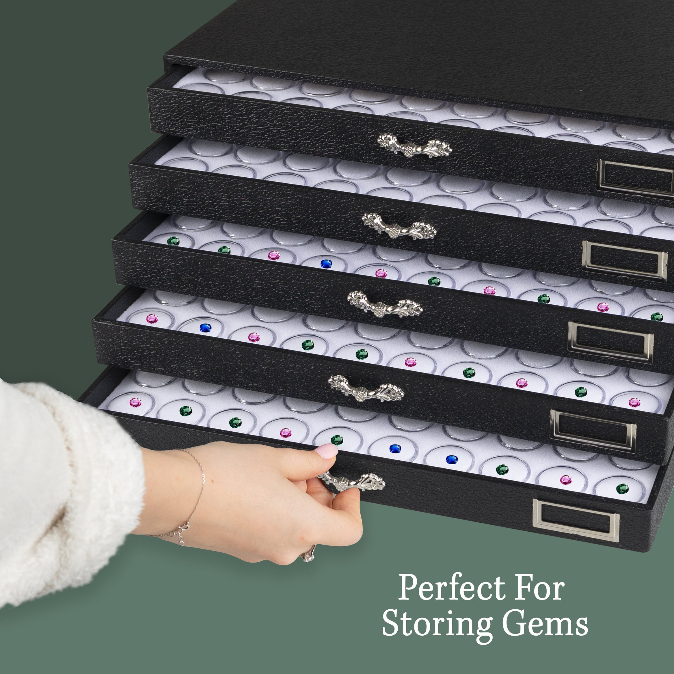 Novel Box 5 Drawer Jewelry Hobby Gem Organizer Display Case with Gem ...