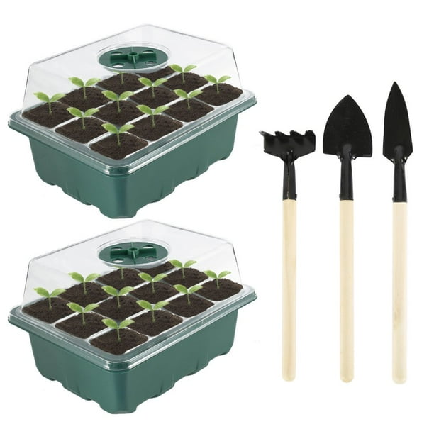 12 Cells Seedling Starter Tray Breathable Seed Germination Flower Plant ...