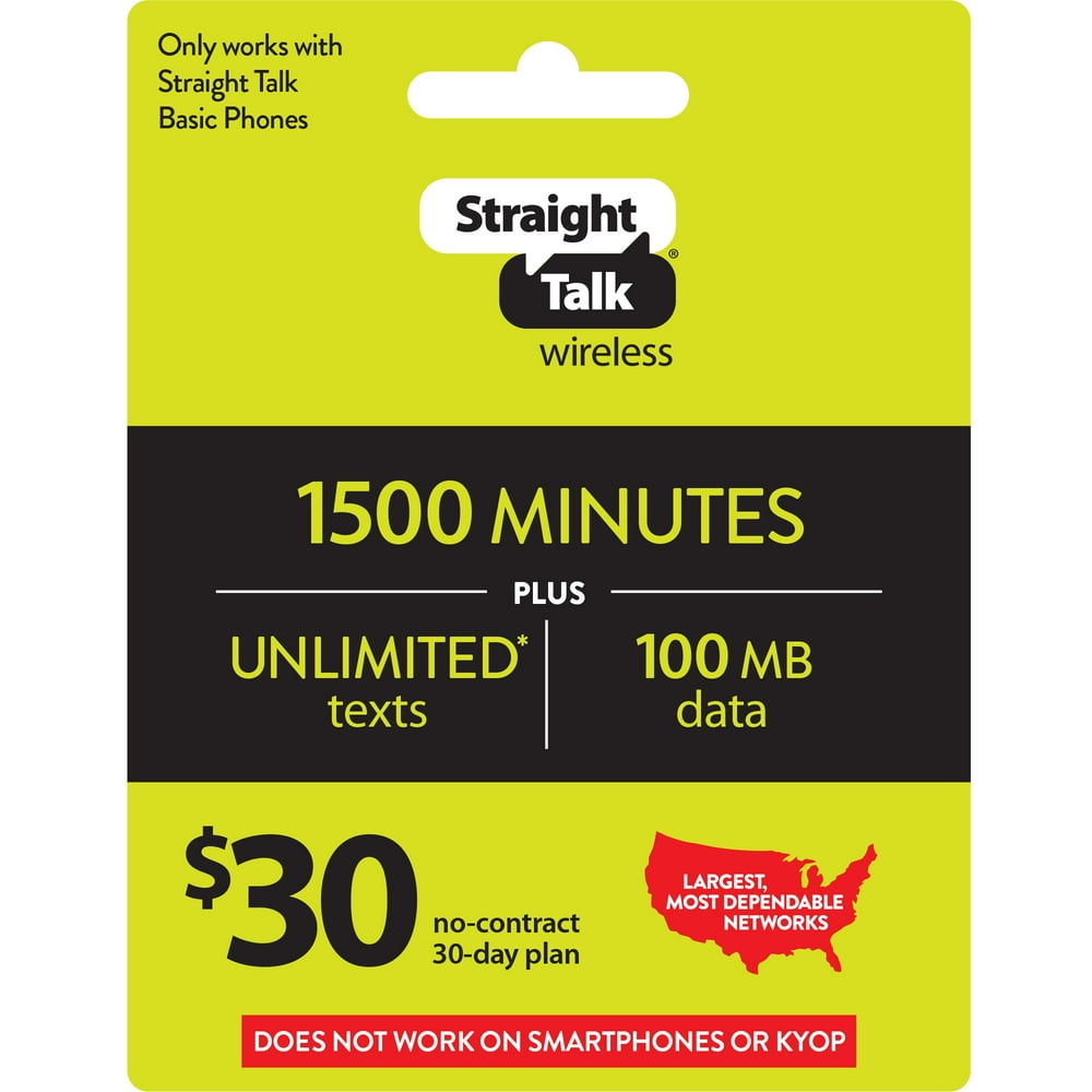 Straight Talk $30 All You Need 30-Day Plan e-PIN Top Up (Email Delivery ...