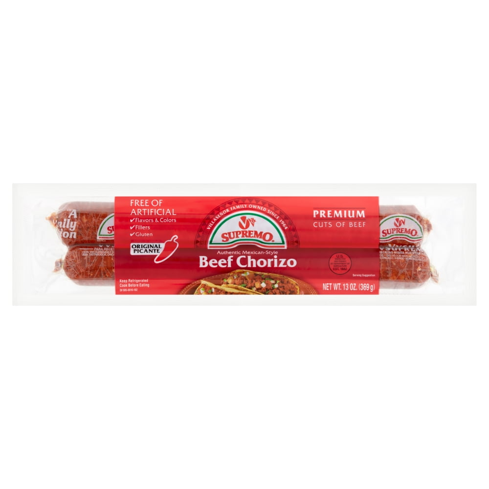 V&V Supremo Original Picante Authentic Mexican Style Beef Chorizo 13oz ...