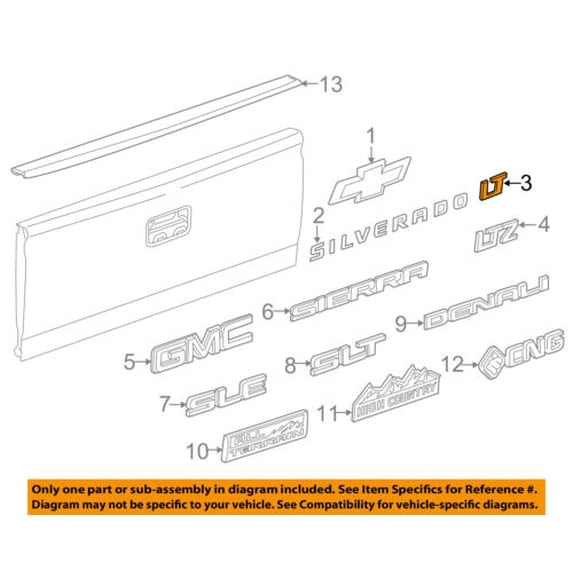 Chevrolet GM OEM Silverado 1500 Bed / Fender-Emblem Badge Nameplate ...