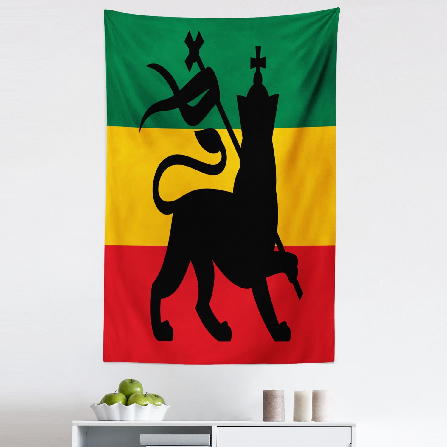 Rasta Tapestry, Rastafarian Flag Judah Lion Reggae Music Inspired ...
