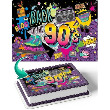 30 x Edible Cupcake Toppers Themed of 90s Party Collection of Edible ...