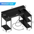 Superjare L Shaped Gaming Desk With Led Lights And Power Outlets Office