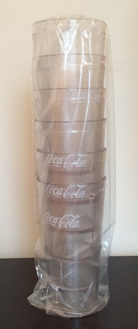 New (6) Coke Coca Cola Restaurant Clear Plastic Tumblers Cups 32 oz ...