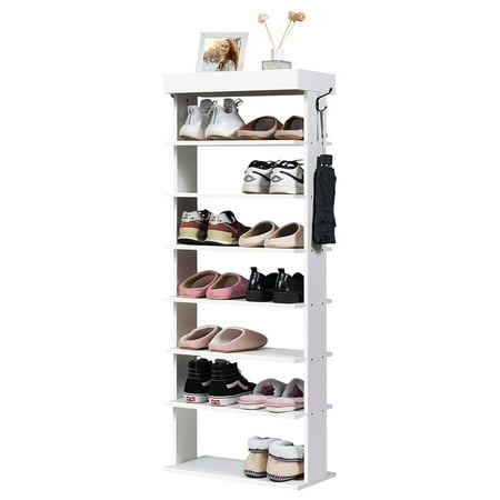 Giantex 7-Tier Wooden Shoe Rack, Space Saving Vertical Shoe Storage ...