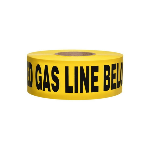 Non-Detectable Underground Tape - Caution Buried Gas Line Below - 4Mil 3" X 1000 Ft Roll (8 Roll ...