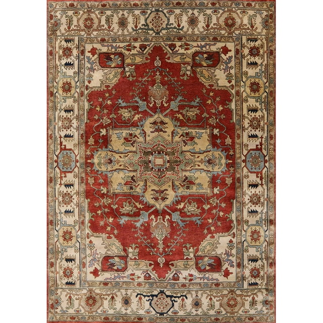 Ahgly Company Indoor Rectangle Mid-Century Modern Red Persian Area Rugs ...