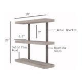 Industrial 3-Tier Bracket Wood Floating Shelf, 20" Gray - Walmart.com