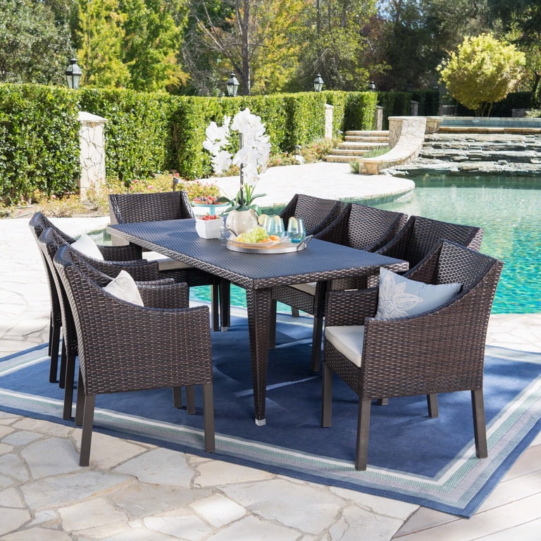 Contempo Husk Outdoor Wicker With Cushions Dining Set 41
