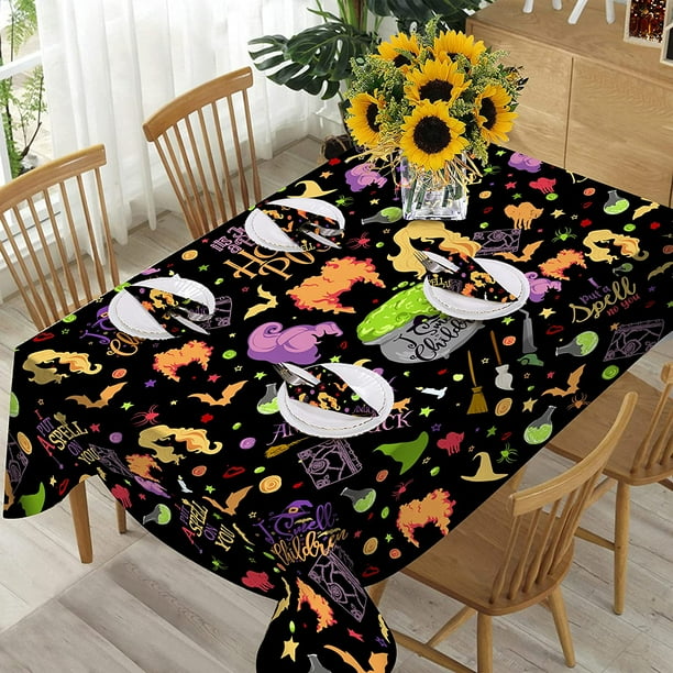 Halloween Tablecloth 60x120 Inch Rectangle, Sanderson Witches Broom ...