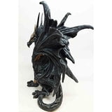 GROUND UNIT BLACK ARMORED DRAGON STANDING GUARD STATUE SCULPTURE ...