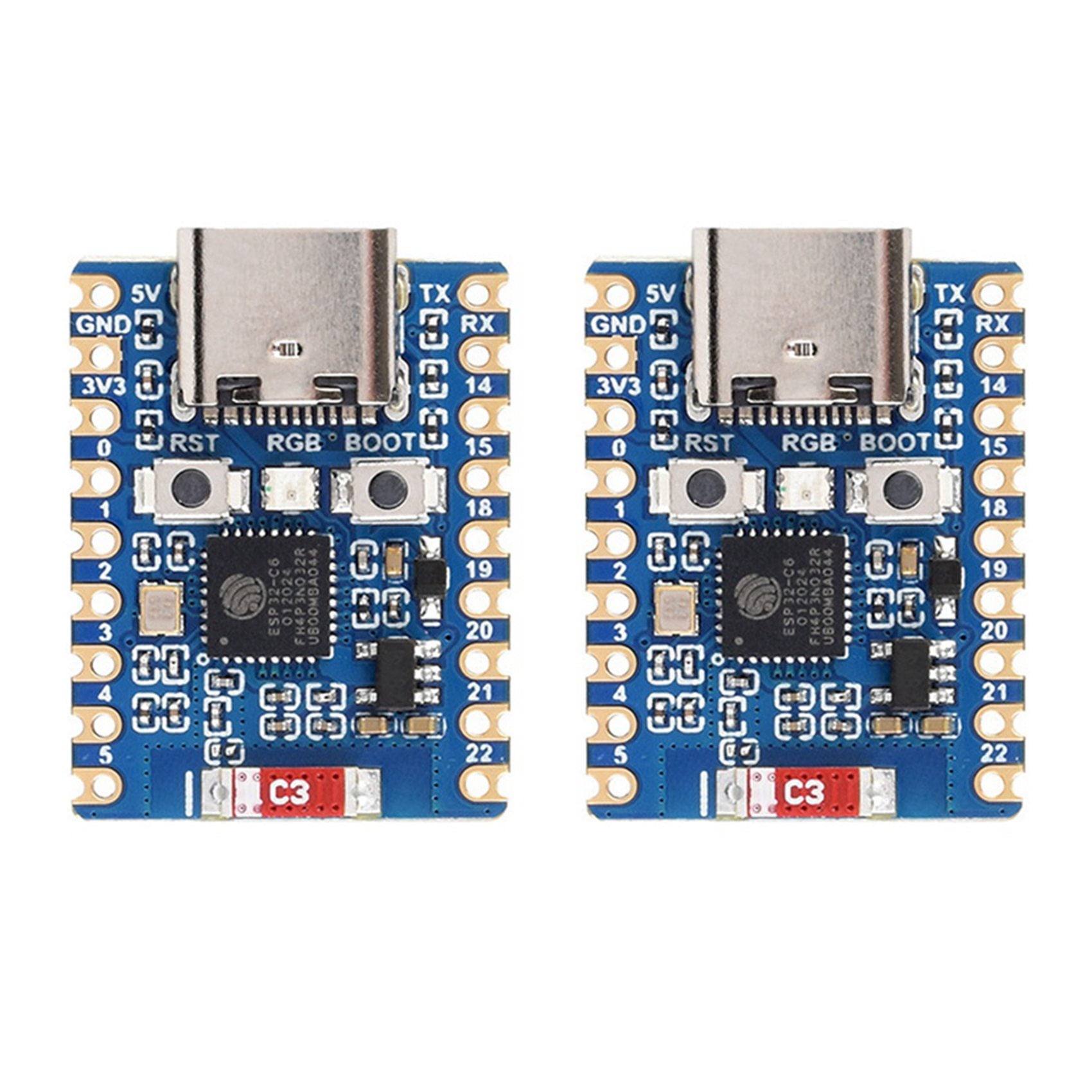 2X ESP32 C6 Zero Development Board WiFi 6 ESP32 Mini Module Dual ...