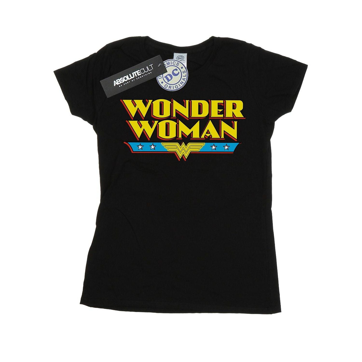 Click here for Dc Comics Womens Wonder Woman Text Logo Cotton T-S... prices