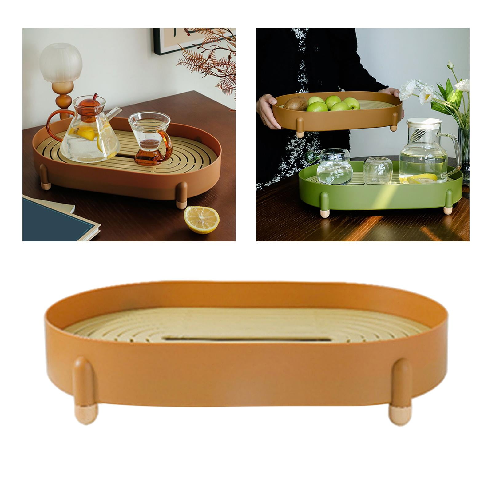 Dish Drainer Drying Rack Serving Tray 2 Layer Utensil Coffee , Cabinet ...