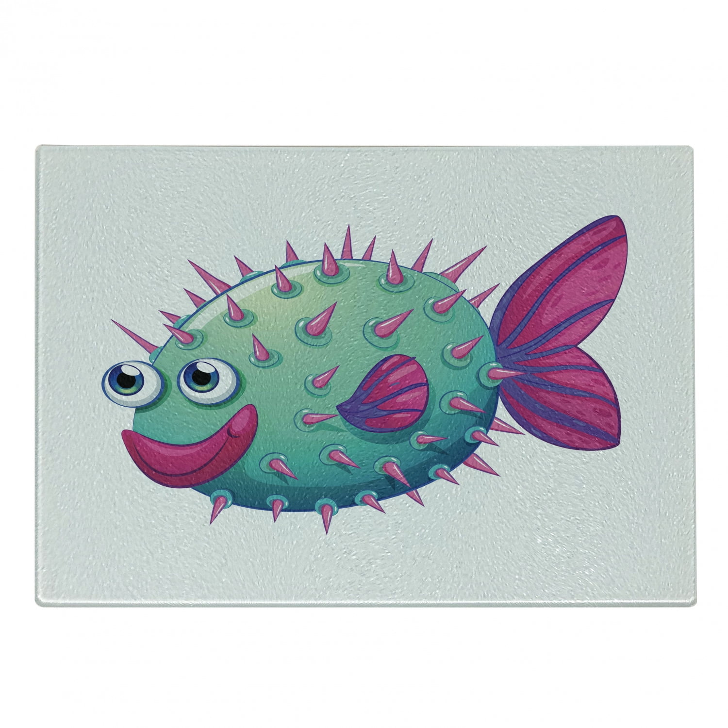 Fish Cutting Board, Cheerful Bubble Fish Illustrated in Vibrant Colors ...