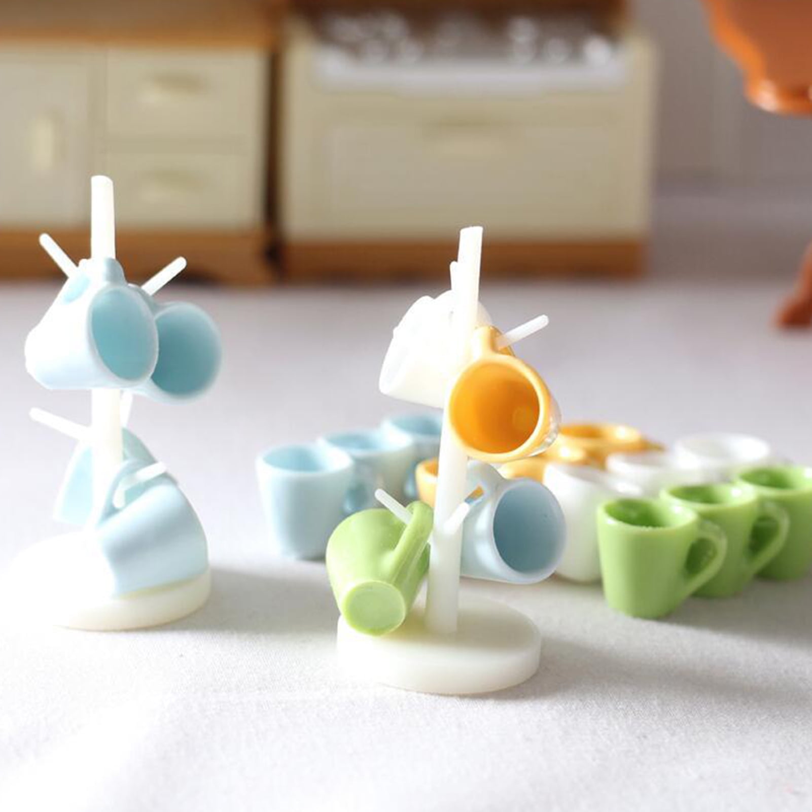 Hesroicy Water Cup Model Mini Exquisite Resin Dollhouse Cup Holder ...