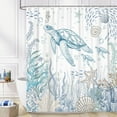 Beach Ocean Theme Shower Curtain, Nautical Coastal Tropical Fish Sea ...