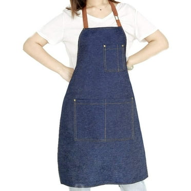 Carolilly Unisex Adjustable Denim Apron, Dark Blue, One Size, for ...