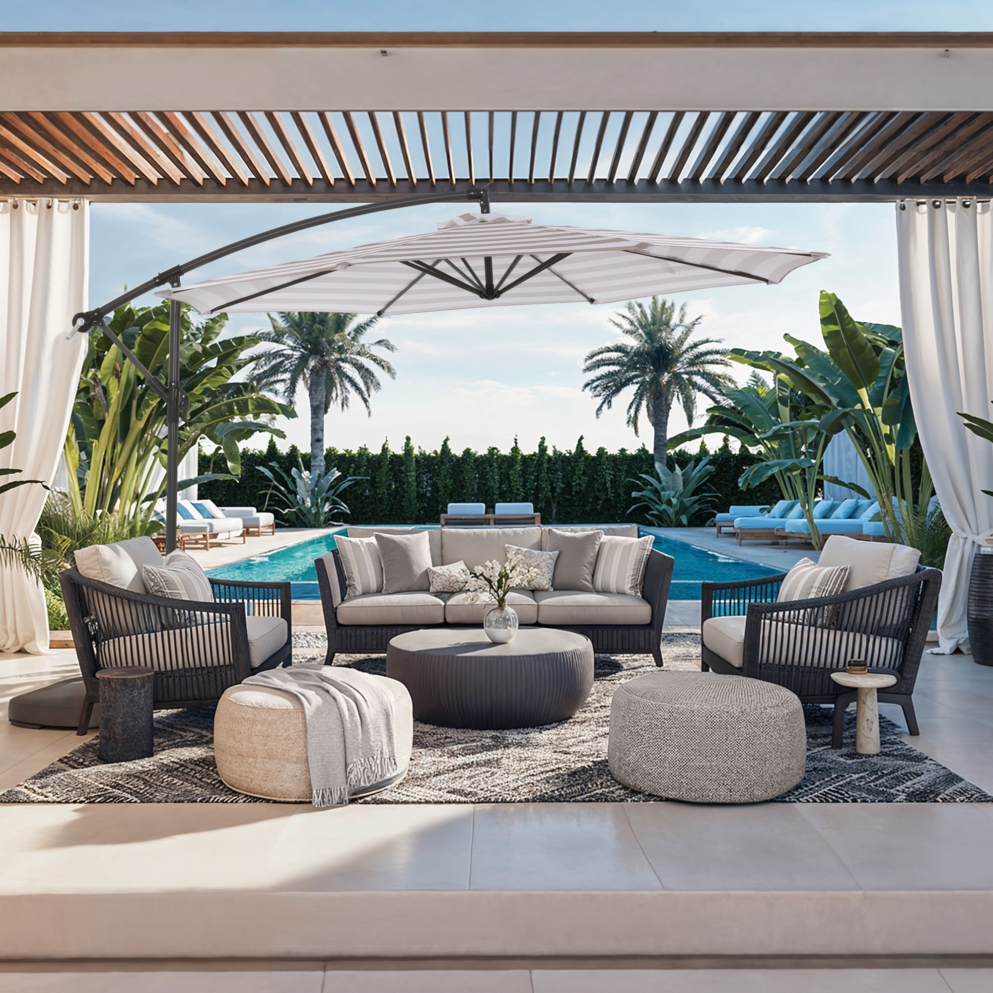 Click here for Corliving 10ft Cantilever Steel Frame Striped Outd... prices