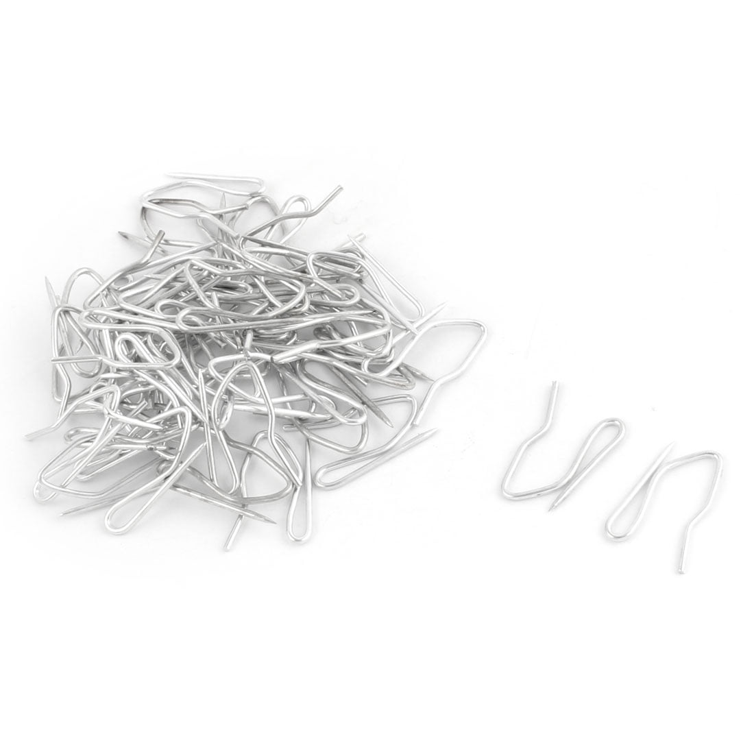 Stainless Steel Pleat Drapes Curtain Hooks Clips 6.2cm x 2cm 50Pcs ...