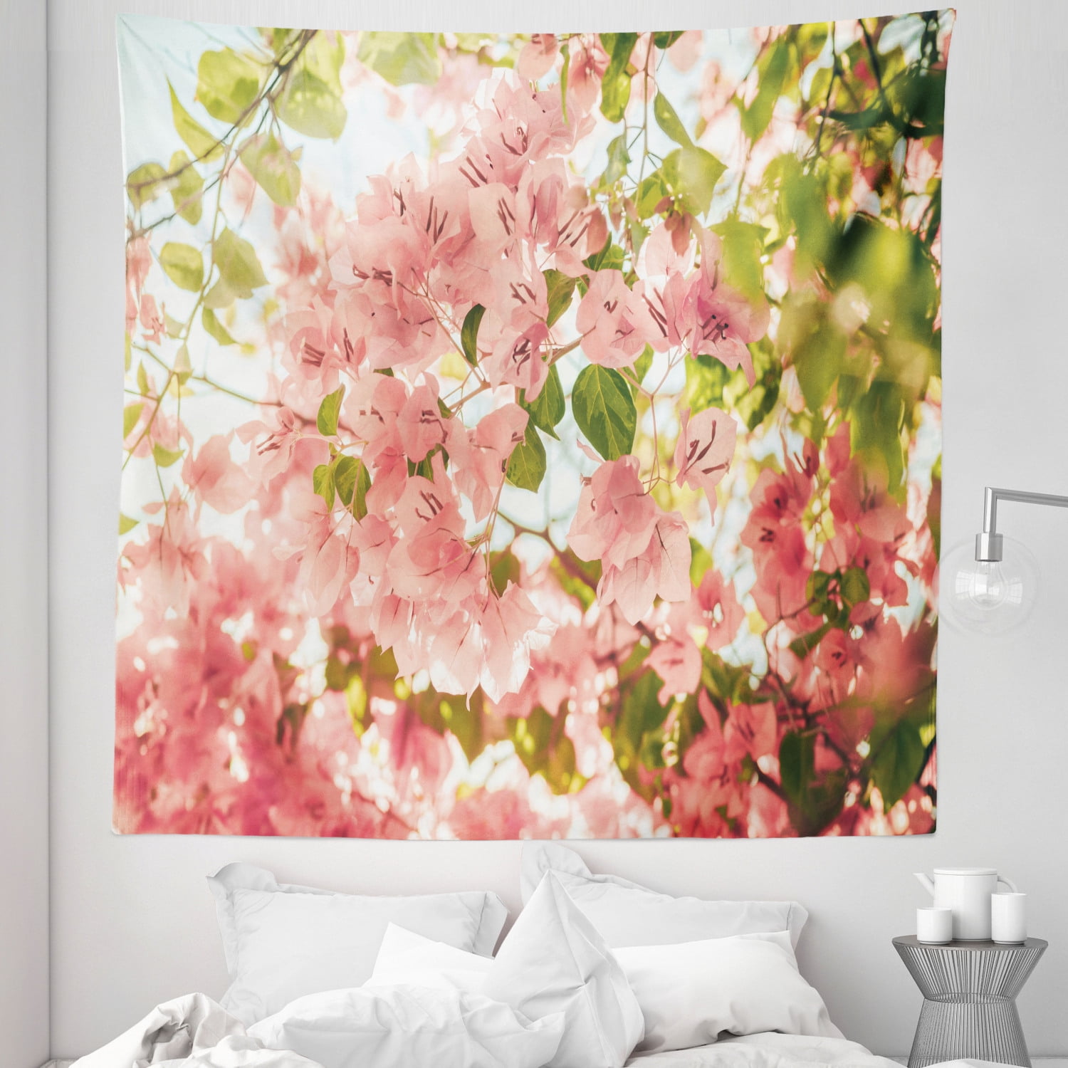 Spring Tapestry, Bougainvillea Flowers Branches in Sunny Summer ...